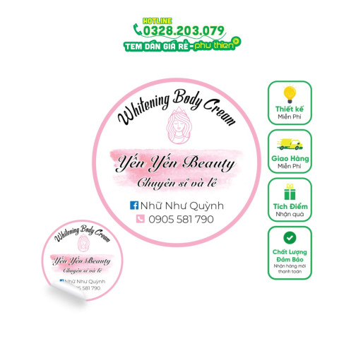 In tem nhãn kem body giá rẻ chất lượng tại Nha Trang - Nhatrangsticker.com
